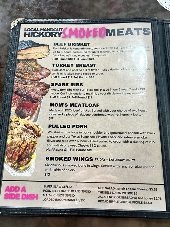 This isn't just a menu&mdash;it's a roadmap to happiness. Notice how "smoked" is the most colorful word? That's no accident.