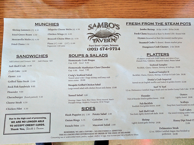 This menu isn't trying to impress you with fancy descriptions&mdash;it's a straightforward roadmap to seafood nirvana.