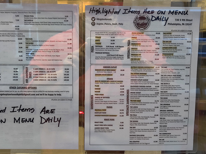 The menu at Angelo's reads like a love letter to Italian-American cuisine. No fancy fonts or pretentious descriptions&mdash;just honest food that speaks for itself.