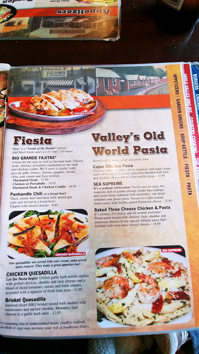 Menu decisions at Apple Valley are like Sophie's Choice for your stomach. The Fiesta section alone could spark a delicious existential crisis.