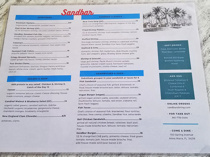 A menu that reads like a love letter to the Gulf. Decision paralysis has never been so delicious.
