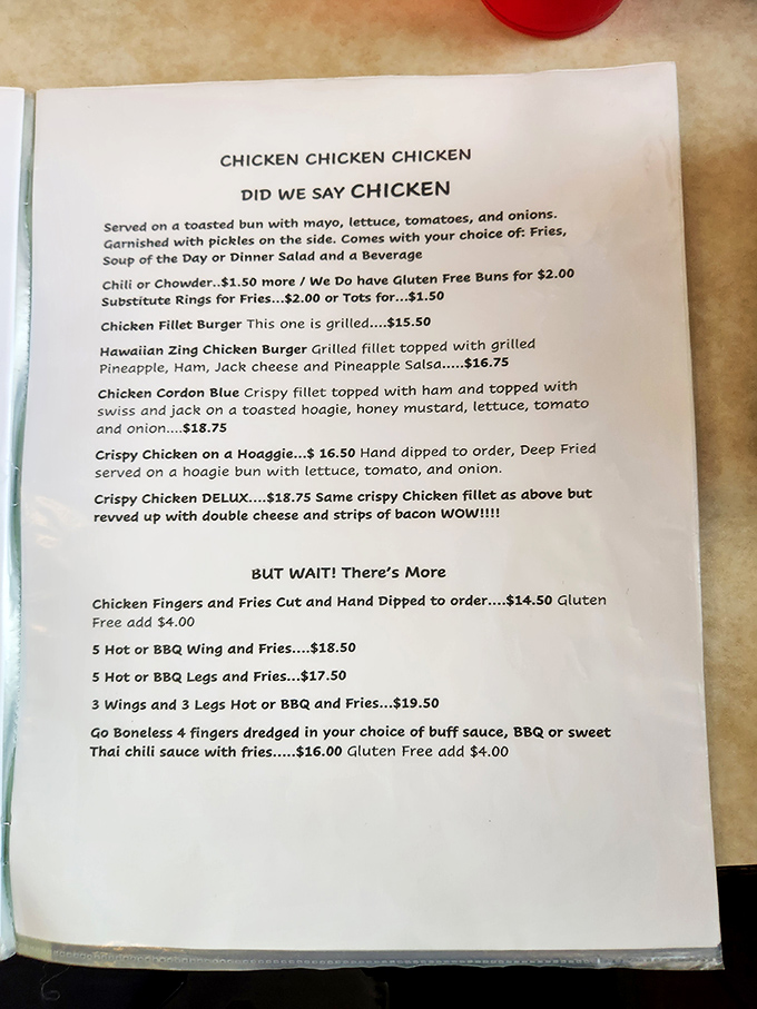 CHICKEN CHICKEN CHICKEN DID WE SAY CHICKEN - when a menu has this much personality, you know you're in for something special.