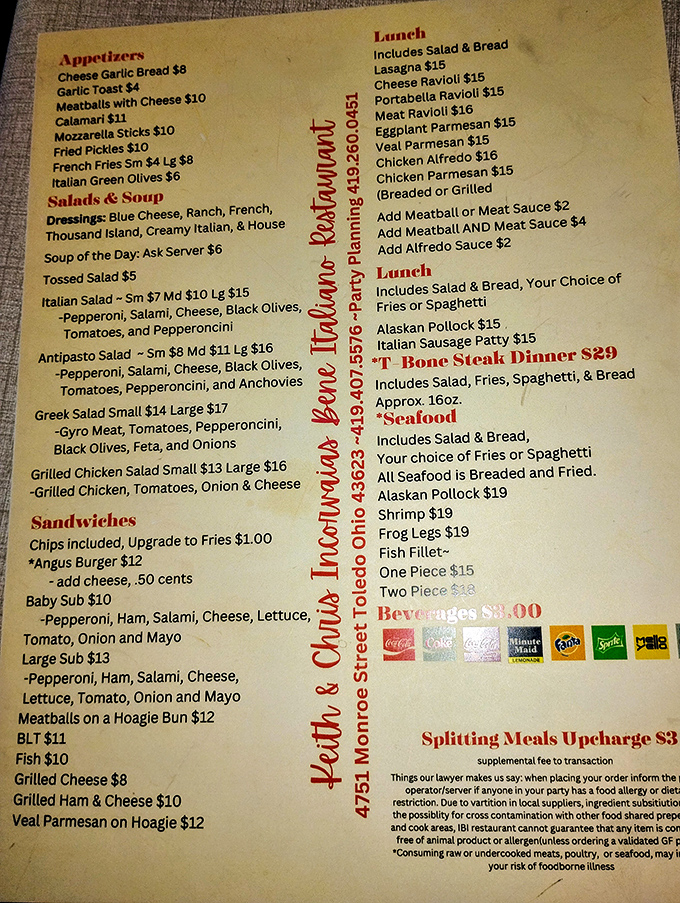 A menu like this feels like a warm handshake&mdash;classic comfort, generous portions, and a touch of nostalgia.