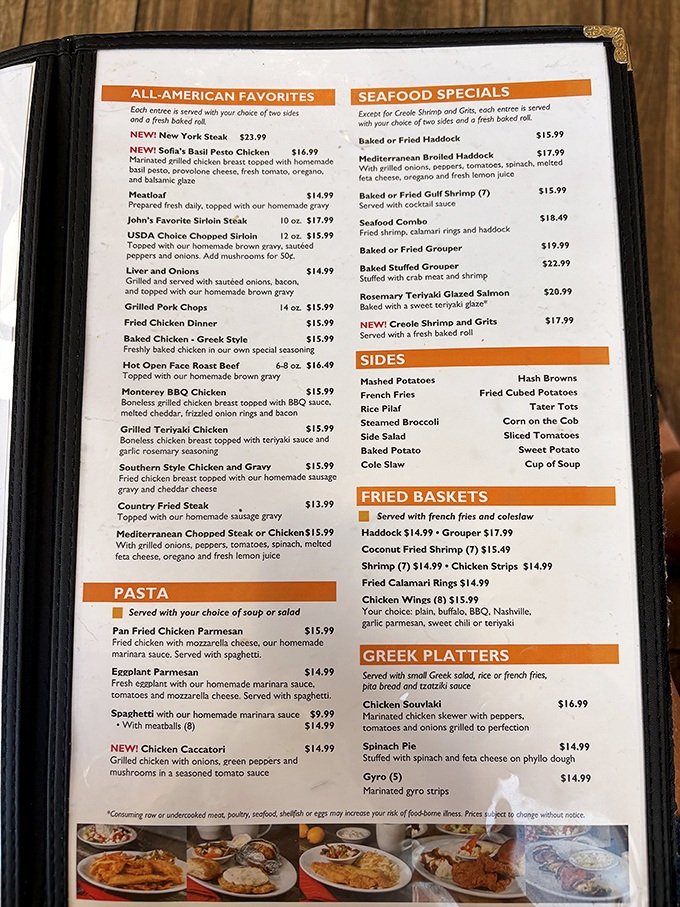 This menu isn't messing around&mdash;from Greek specialties to all-American classics, it's like a roadmap to comfort food paradise.