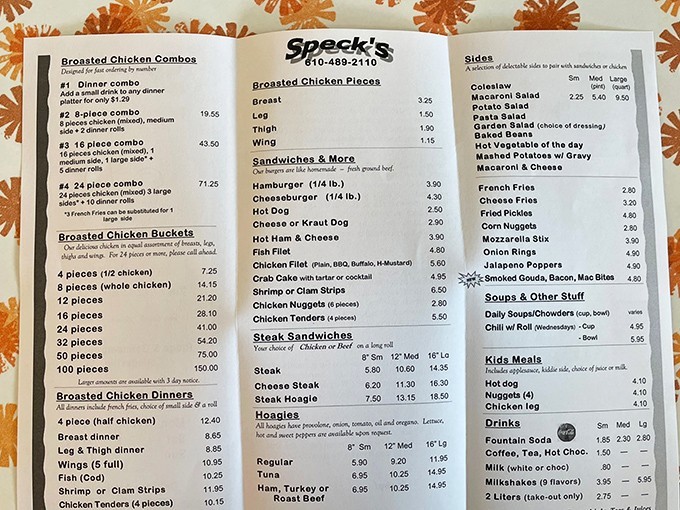 From crispy broasted chicken to hearty steak hoagies, Speck&rsquo;s Drive-In menu serves up comfort food classics that hit the spot every time.