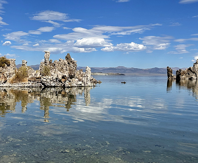 The South Tufa area showcases nature's patient artistry, where calcium-rich springs have created these otherworldly formations over thousands of years.