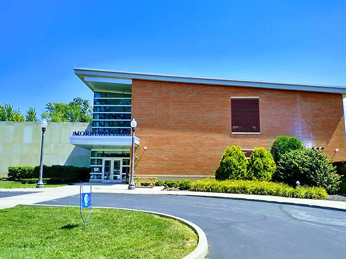 Morrison Hall stands as a brick sentinel of education, its mid-century architecture a reminder of Ashtabula's commitment to community learning.