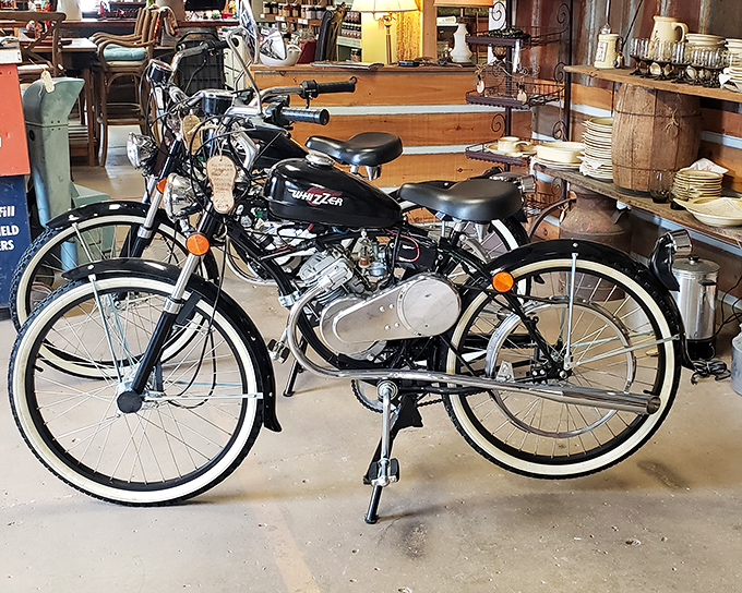 Not just any motorcycle&mdash;this vintage beauty sits like mechanical royalty among everyday items, a reminder that some things improve with age.