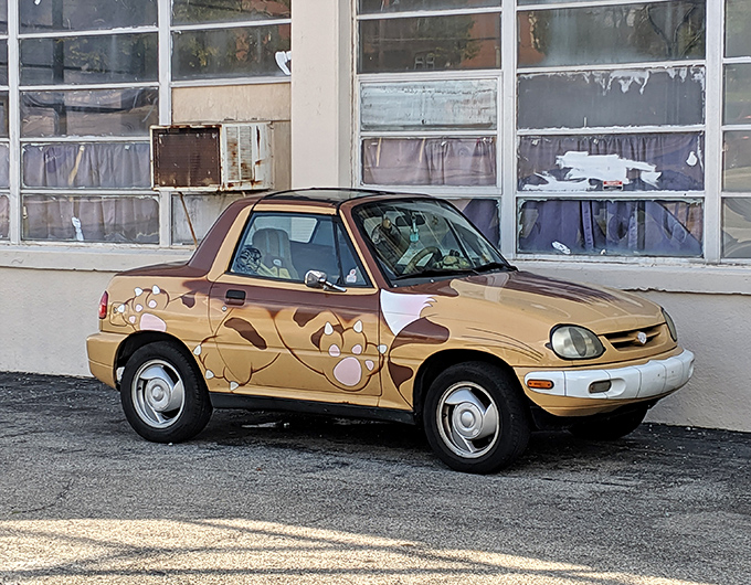 Even the transportation is cat-themed! This "Nekobasu" car might not fly like Totoro's cat bus, but it certainly turns heads on Cincinnati streets.