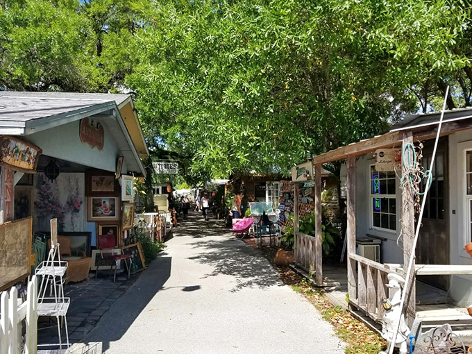 Strolling these shaded pathways feels like wandering through a village where every doorway leads to a new discovery.