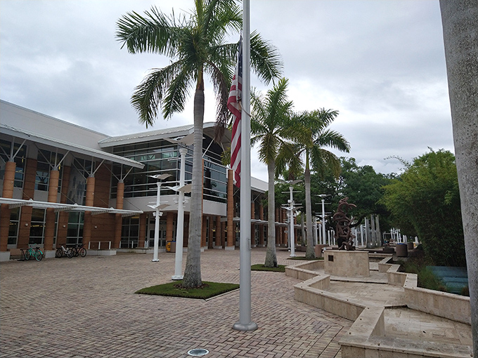 This contemporary civic space blends Florida's natural beauty with architectural elegance, creating a public gathering spot that's as functional as it is photogenic.