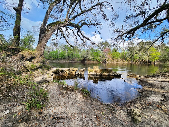 The peaceful confluence of the Suwannee and Withlacoochee rivers belies the bustling activity that once defined this vanished town.