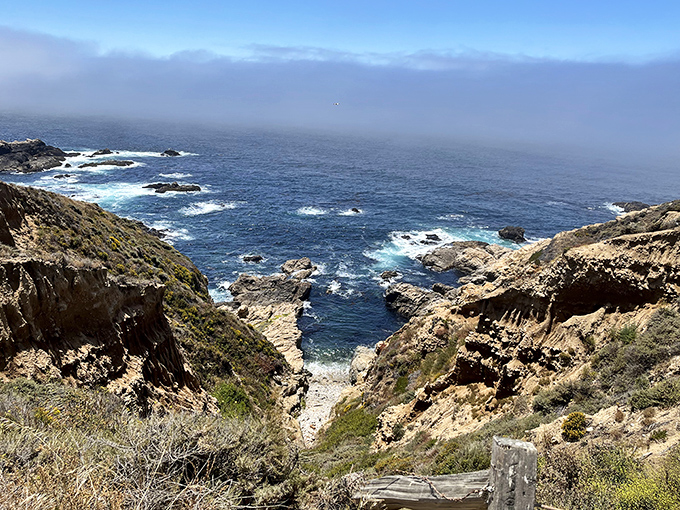 Mother Nature's grand canyon by the sea. This dramatic coastal cove looks like it was sculpted by giants with artistic tendencies.