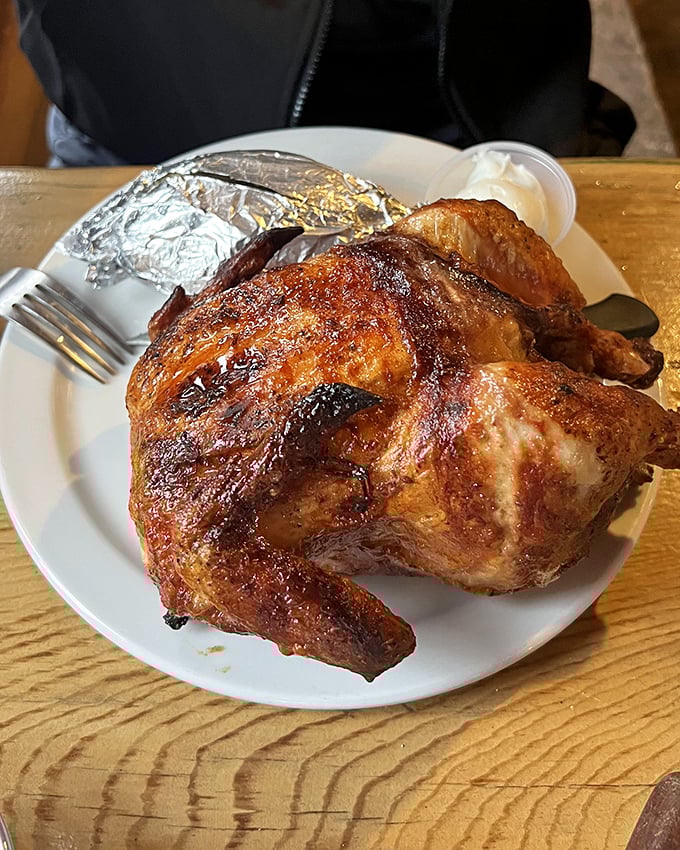 This isn't just chicken&mdash;it's an entire bird, gloriously bronzed and ready to challenge your appetite and your notion of "portion size."