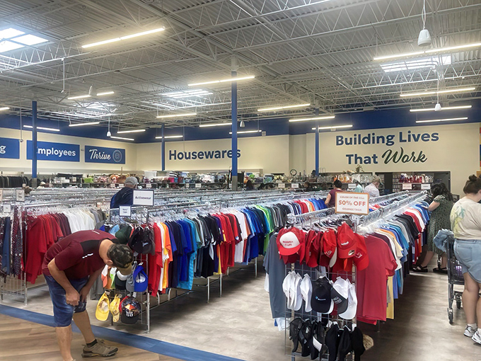 Rows upon rows of color-coded clothing &ndash; like a rainbow organized by someone with both OCD and an eye for fashion possibilities.