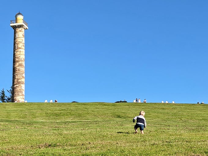 The Astoria Column stands sentinel over the Columbia River, offering views worth every huffing step.