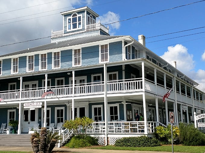 The historic Gibson Inn stands as Apalachicola's grande dame, her wraparound porches practically begging you to sit a spell with sweet tea.