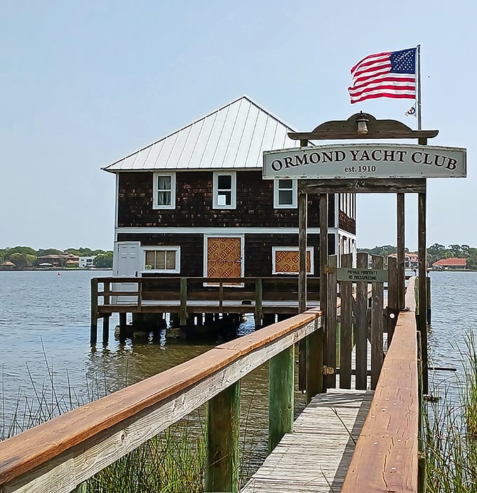 The Ormond Yacht Club stands as a charming sentinel on the water, like a maritime treehouse for grown-ups who never lost their sense of adventure.