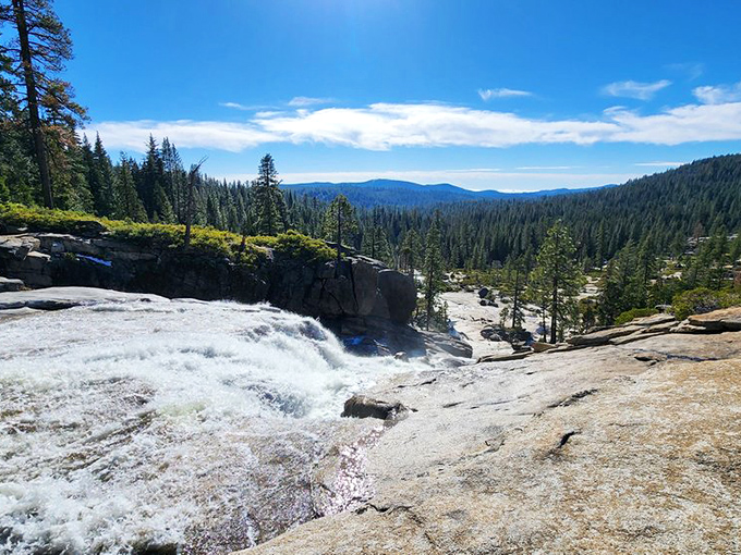The view that makes you forget your inbox exists. Bassi Falls cascades into a valley of endless green, proving California keeps some of its best secrets off Instagram.