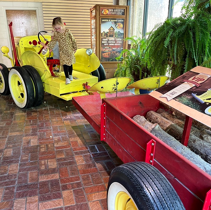 Not your average commute! The bright yellow tram vehicles make cave exploration possible for visitors of all ages and abilities.