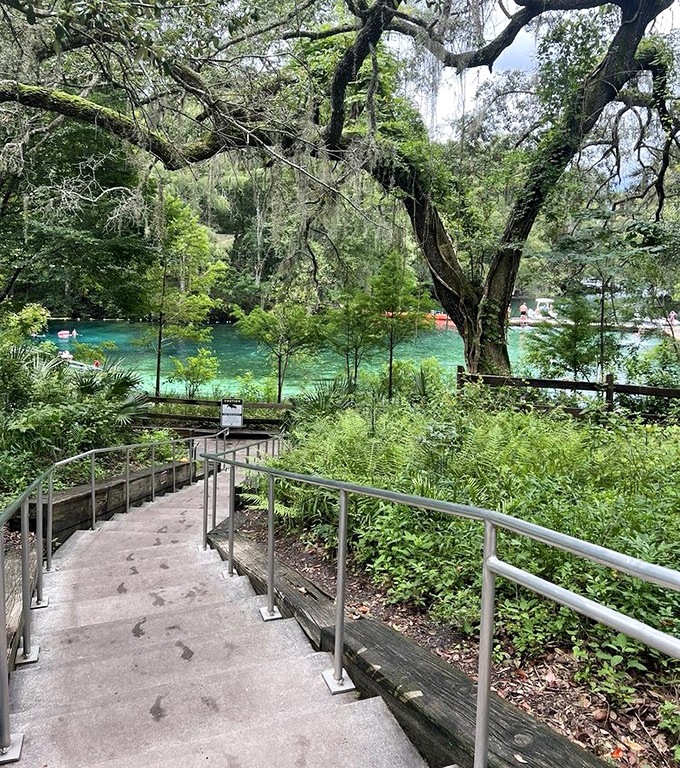 Stairway to heaven? Close enough. These steps lead to waters so blue they make the Caribbean Sea jealous.