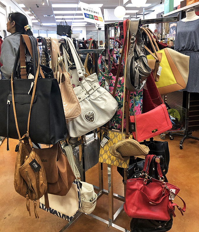 Handbag heaven exists, and it's hanging right here. Designer purses at prices that won't require a second mortgage or explaining to your spouse.