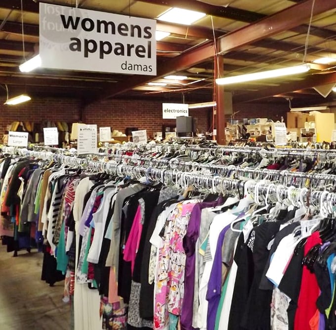 Endless racks stretch like a fashion lover's fever dream, organized better than most closets.