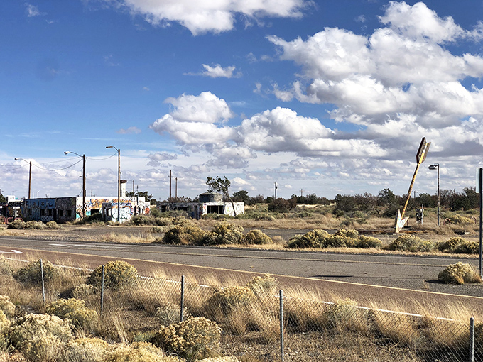 The roadside ruins offer a stark reminder of how quickly our highways of dreams can become backroads of memory.