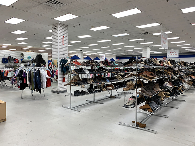 The shoe section rivals Imelda Marcos's closet, with footwear for every occasion from boardroom meetings to backyard barbecues, all at prices that won't make you wince.