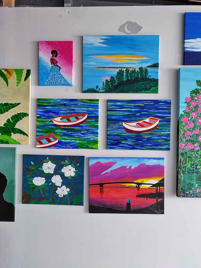 Local artists transform blank canvases into vibrant Florida scenes, proving that not all masterpieces hang in museums with security guards and velvet ropes.