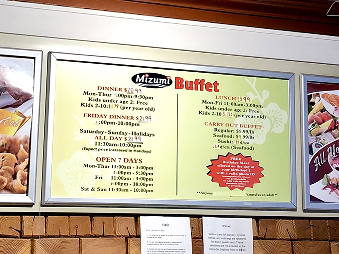 The menu board&mdash;or as I like to call it, "The Scroll of Temptation"&mdash;outlines the modest admission fee to food paradise.