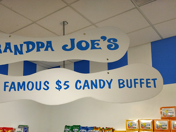 The "$5 Candy Buffet" sign might be the most beautiful combination of words in the English language since "free chocolate samples."