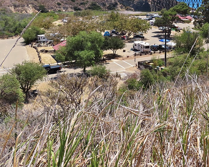 California camping at its finest&mdash;where your temporary backyard features mountains, ocean views, and neighbors who are equally excited about s'mores.