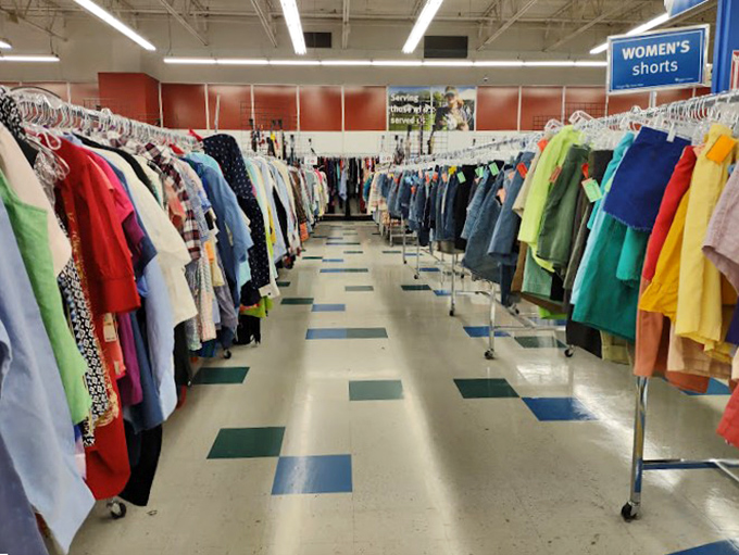 Rainbow racks of possibility &ndash; where your next favorite outfit is hiding between someone else's fashion history.