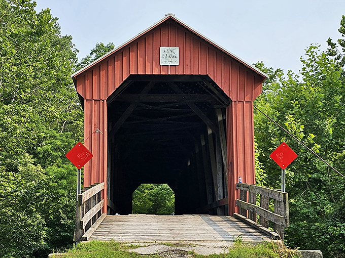 This crimson-colored covered bridge isn't just picturesque&mdash;it's a time machine to simpler days when Sunday drives were an actual event.