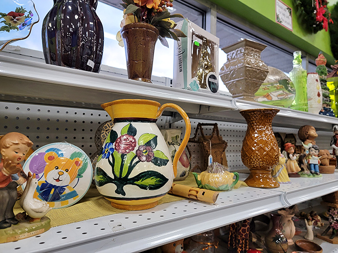 This isn't just a shelf of ceramics&mdash;it's a gallery of someone's grandmother's prized possessions, now awaiting adoption into your curio cabinet.
