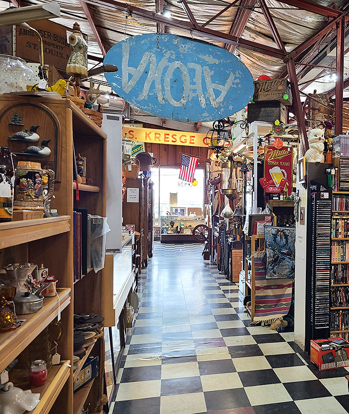 Even the parking lot showcases the overflow of memories, where yesterday's discards become tomorrow's prized possessions.