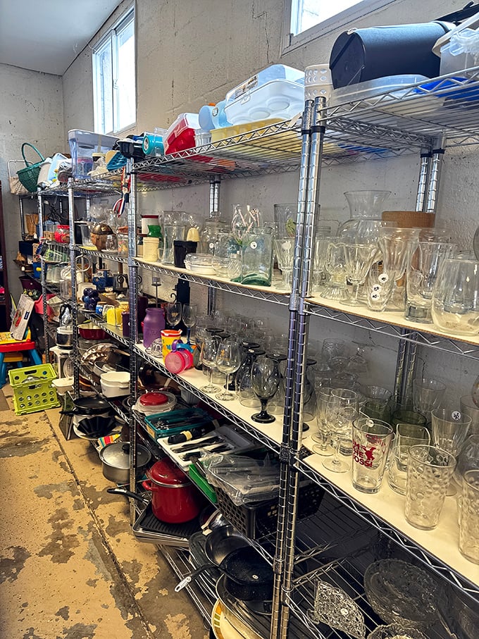 Every shelf tells a story at Bridging the Gap, where yesterday's kitchenware awaits tomorrow's dinner parties and memories.