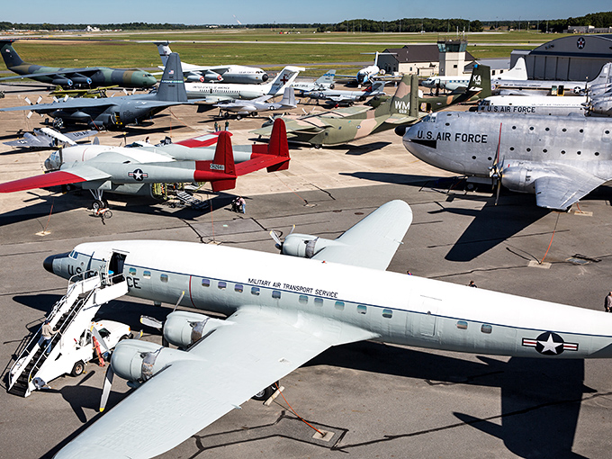 Aviation heaven looks exactly like this: a collection of magnificent flying machines that turned the impossible into Tuesday's commute.