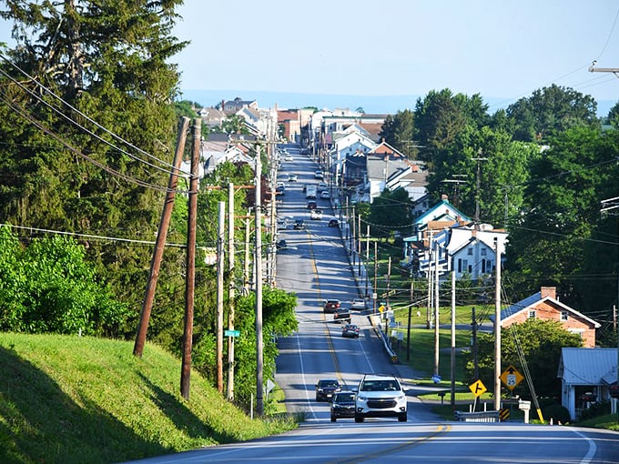From this vantage point, Littlestown reveals itself like a Norman Rockwell painting come to life, stretching toward the horizon with quiet confidence.