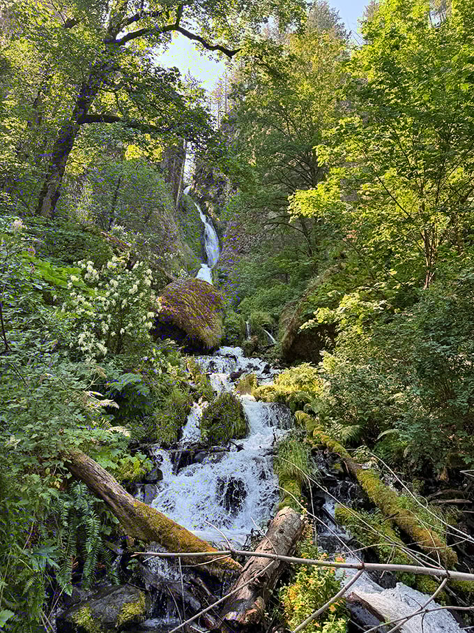 Water ballet in slow motion: Upper Latourell Falls creates a mesmerizing series of cascades, proving that sequels can sometimes be just as enchanting as the original.
