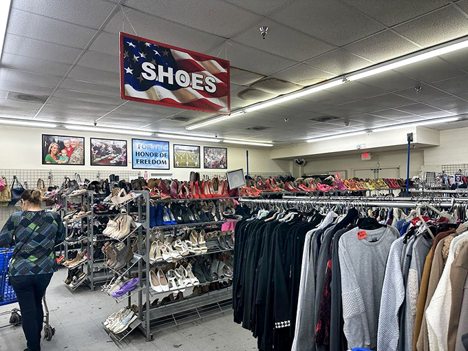 The shoe section: where Cinderella would have multiple options for her happily-ever-after, and all at prices that won't turn your wallet into a pumpkin.