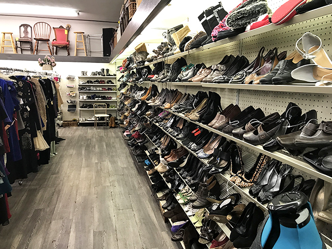 A footwear library where every pair tells a story—some barely started their tale, others lived full lives of adventure.