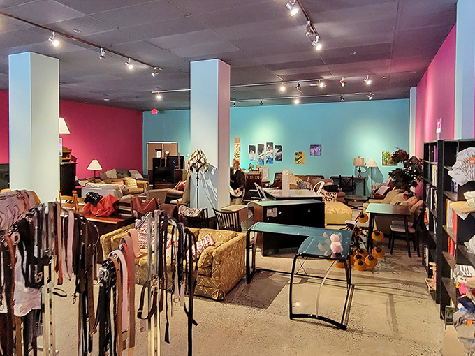 The furniture section feels like your coolest friend's living room – eclectic, comfortable, and priced so well you'll wonder if there's a decimal point missing.