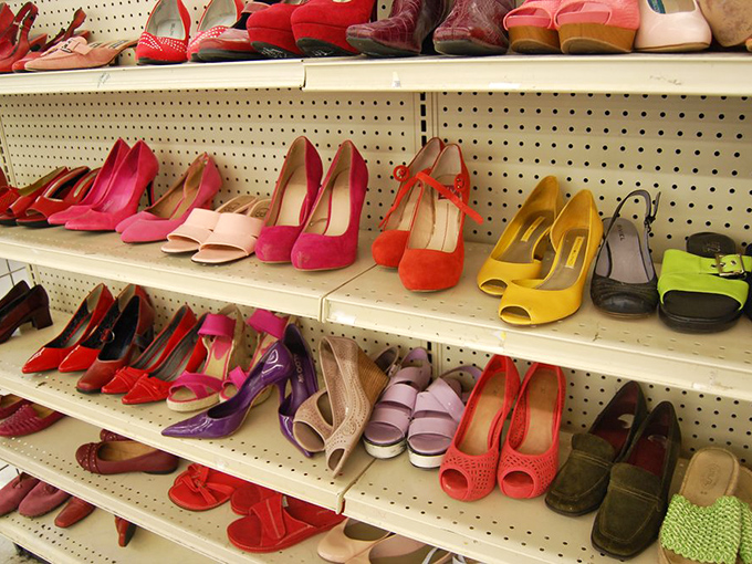 Cinderella didn't have this many options. A rainbow of heels waiting for their second chance at making fashion statements and blistering toes.