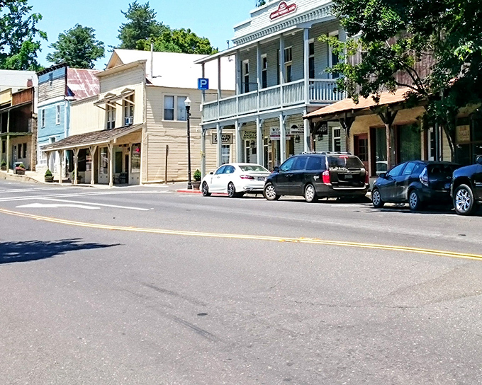 
Historic storefronts line the sun-dappled streets, creating the kind of downtown where you half-expect to see Mark Twain himself strolling by. 