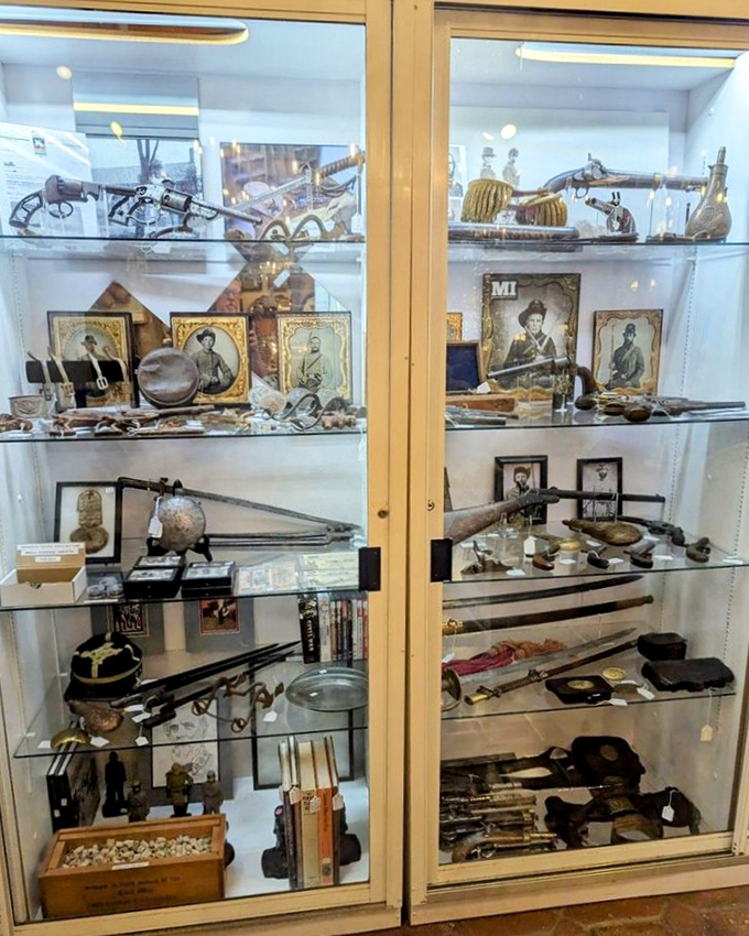 History buffs rejoice! This glass case holds more American stories than a Ken Burns documentary marathon.