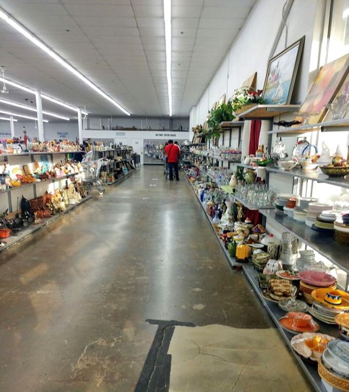Aisle after aisle of household treasures await, where someone's discarded vase becomes your mantelpiece's new conversation piece.
