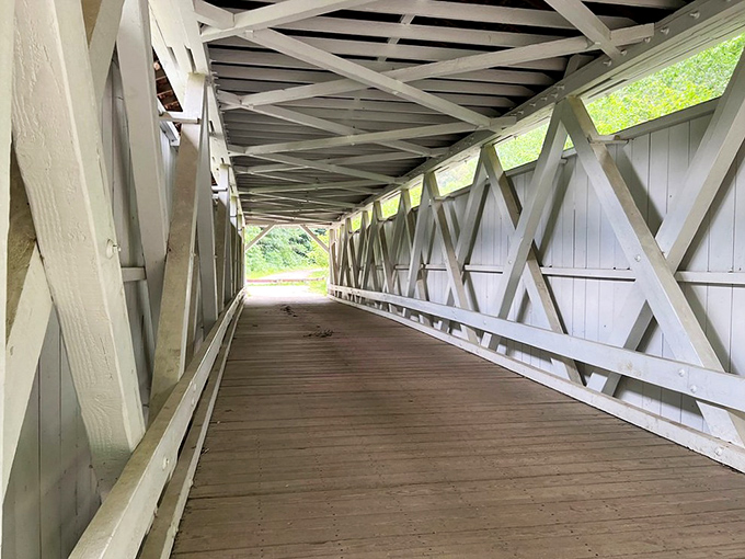 Step inside and you're walking through living history. Those wooden crossbeams overhead? They're the original Instagram filter.