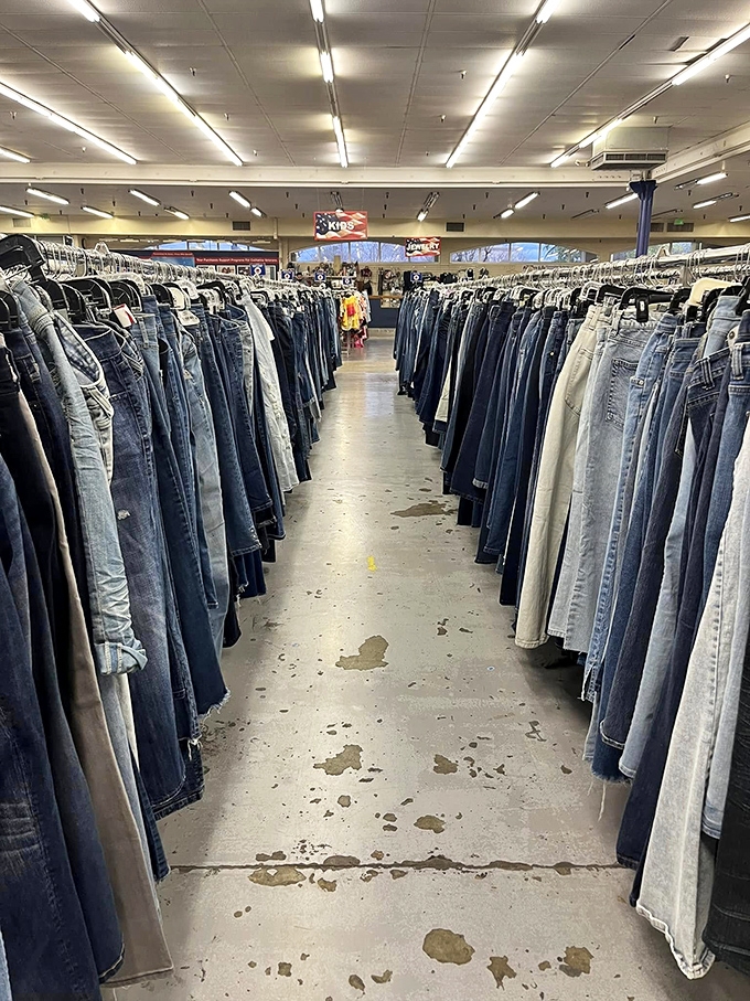The Great Wall of Jeans stretches as far as the eye can see. Each pair tells a story&mdash;some with happier endings than others.